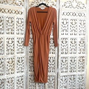 L'Academie | Dresses | Lacademie The Judy Midi Dress In Terracotta S ...